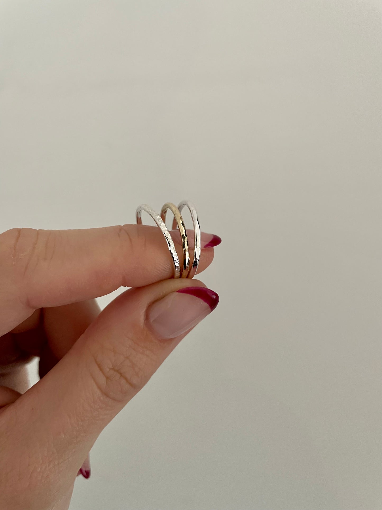 Mixed Metal Stacking Set – Sapphire and Rose Jewellery